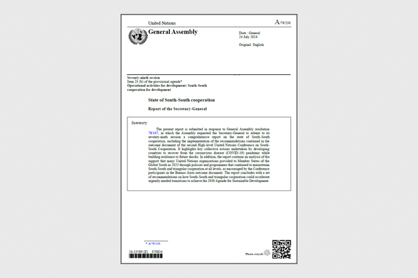 2024 Report of the UN Secretary-General on the State of South-South ...